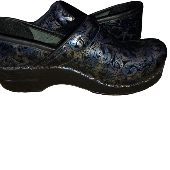 Dansko | Shoes | Dansko Blue And Silver Swirl Clogsmules | Poshmark